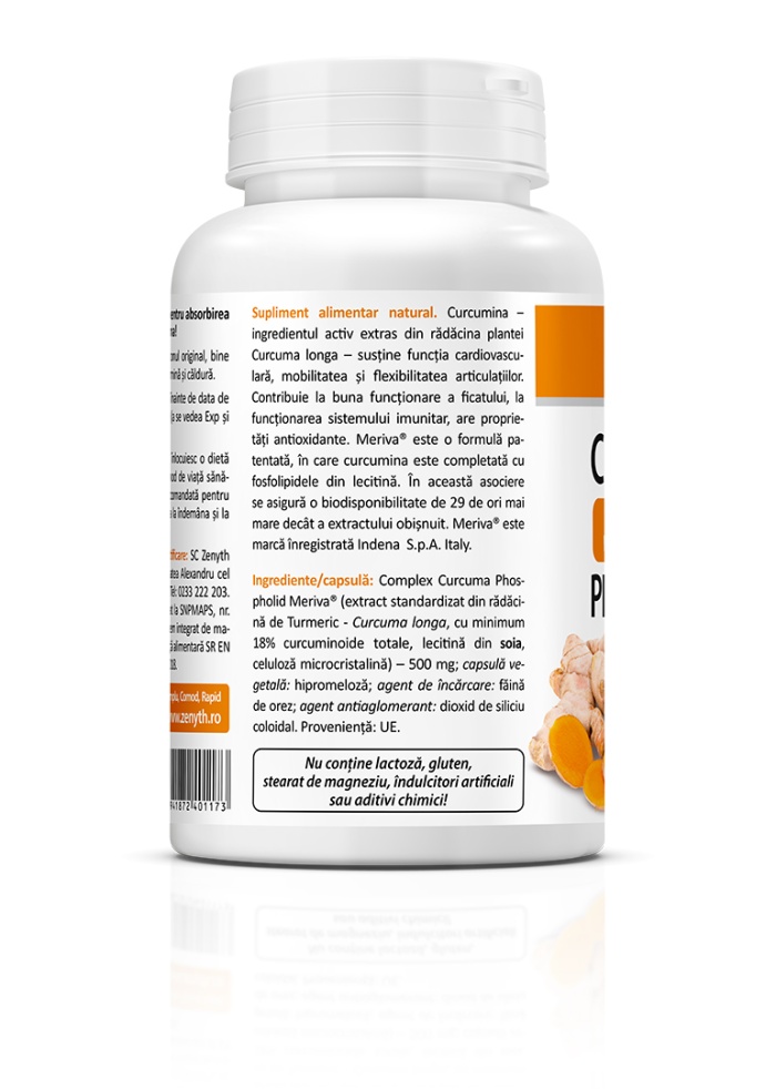 Curcumin fitozomal Meriva® 500 mg, 60 capsule | Zenyth